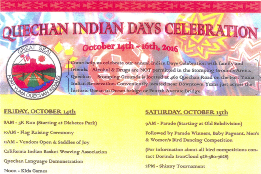 Quechan Indian Days Celebration - Fort Yuma Quechan Indian Tribe