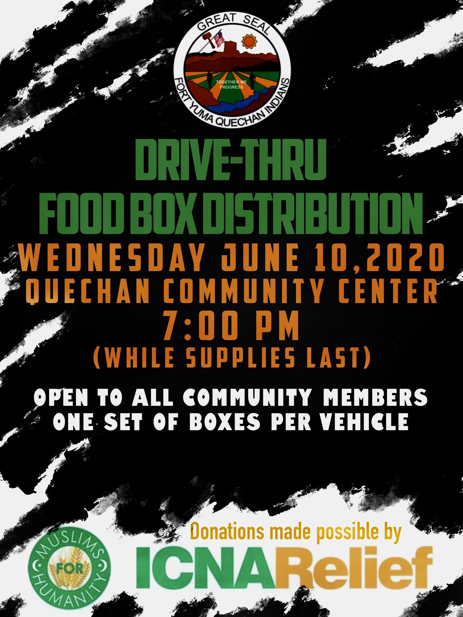 Drive-Thru Food Box Distribution - Fort Yuma Quechan Indian Tribe