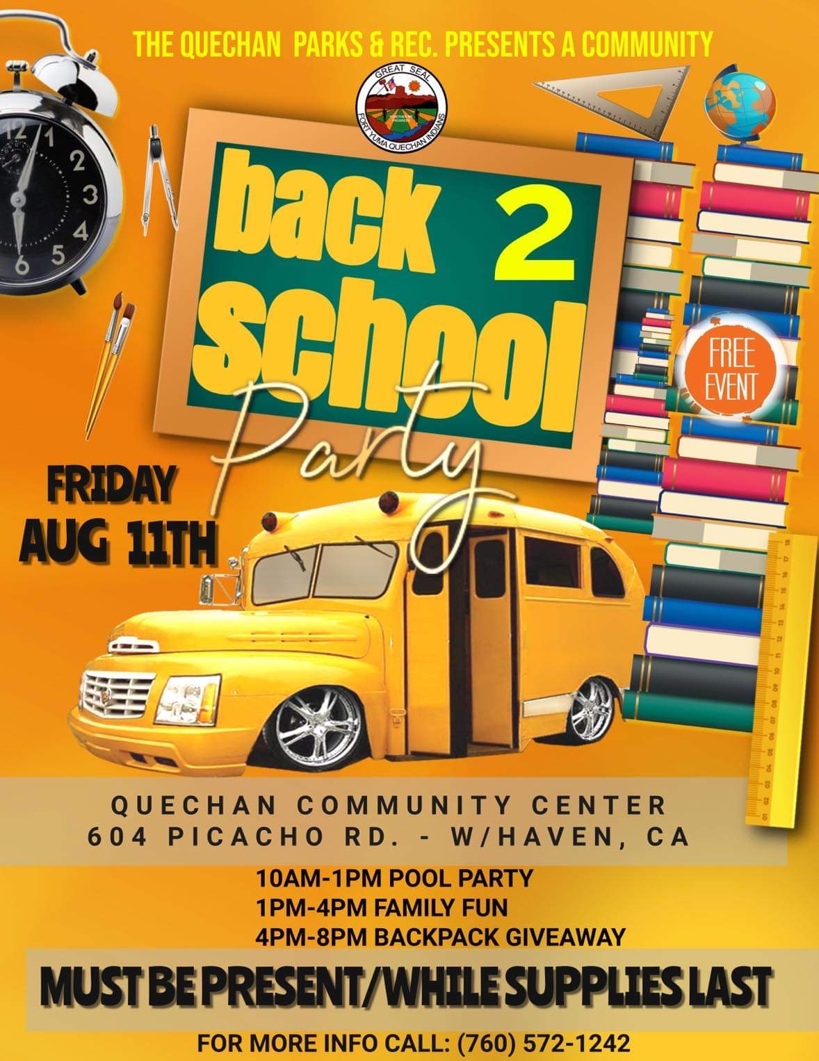 Back 2 School Party - Fort Yuma Quechan Indian Tribe