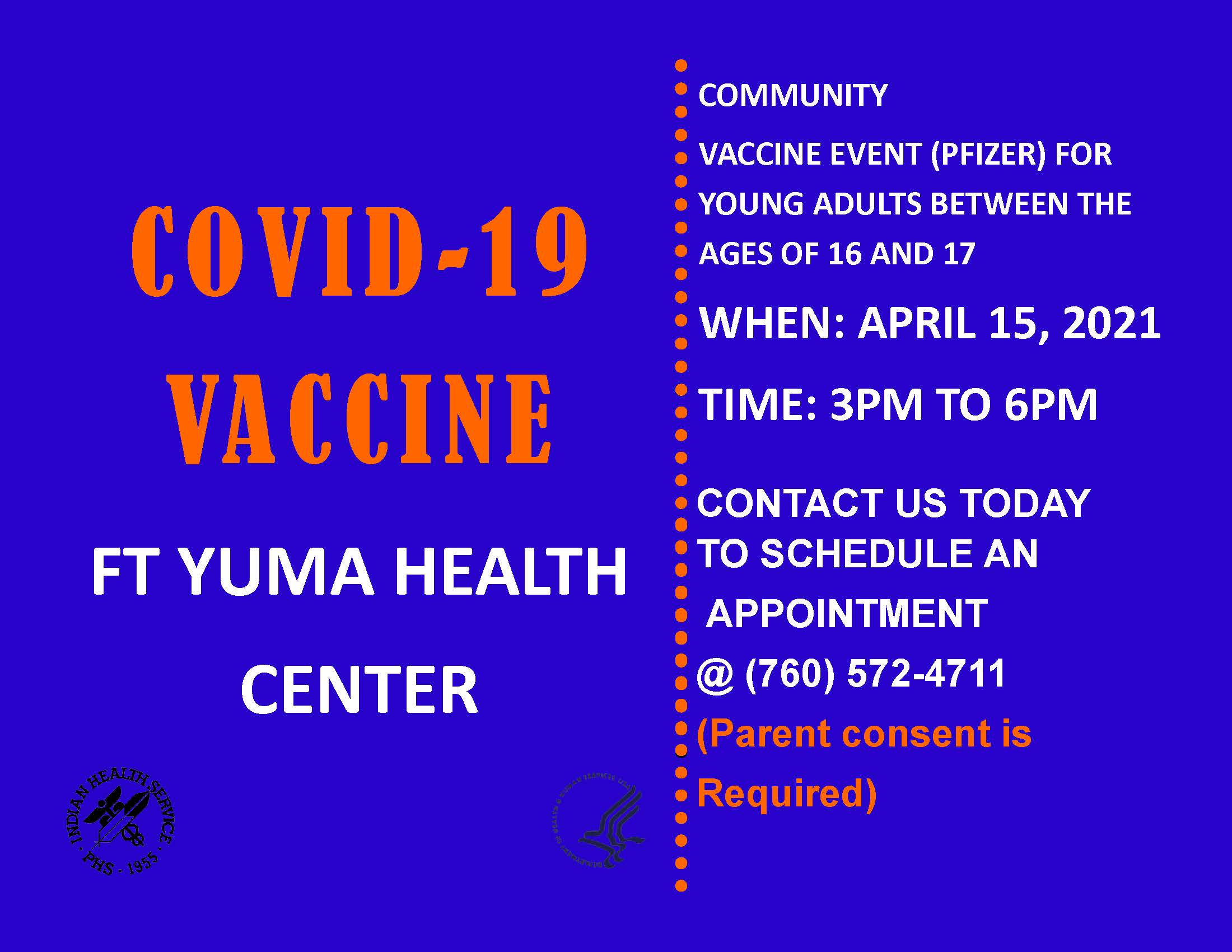 COMMUNITY VACCINE EVENT (PFIZER) FOR YOUNG ADULTS - Fort Yuma Quechan ...